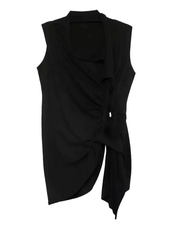 Yohji Yamamoto Draped Knot-detail Top - Black