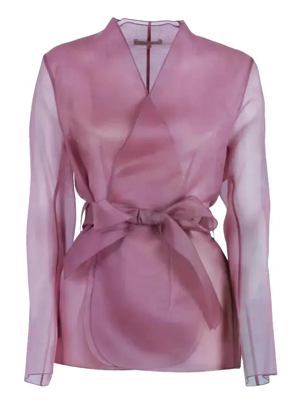 Antonelli Firenze Sheer Belted Jacket - Pink