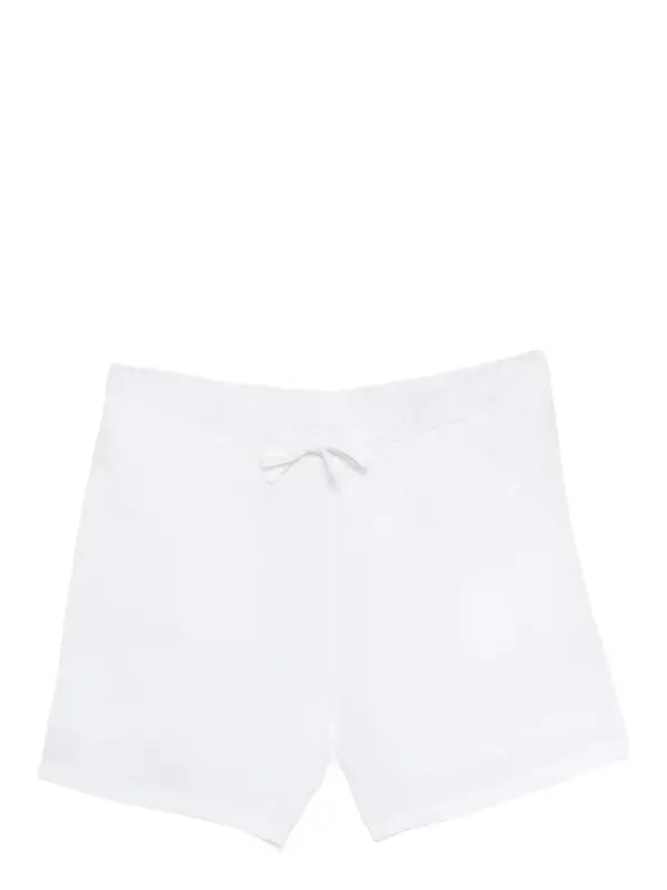120% Lino Drawstring-waist Shorts - White