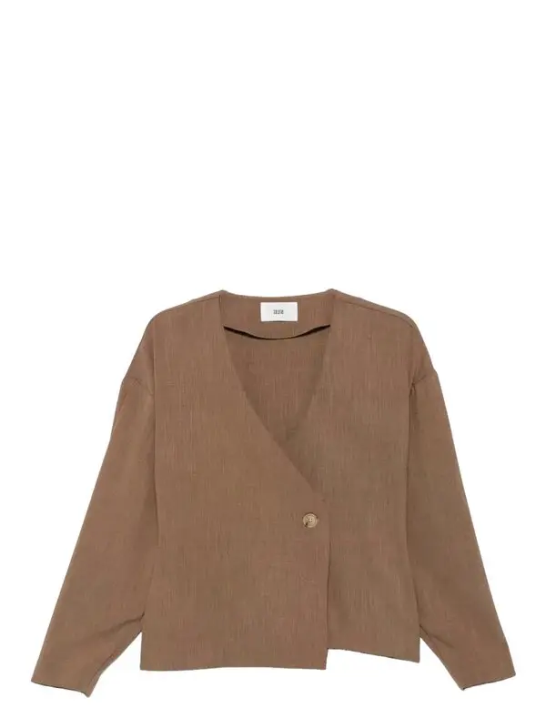 SOLOTRE Asymmetric Single-breasted Jacket - Brown