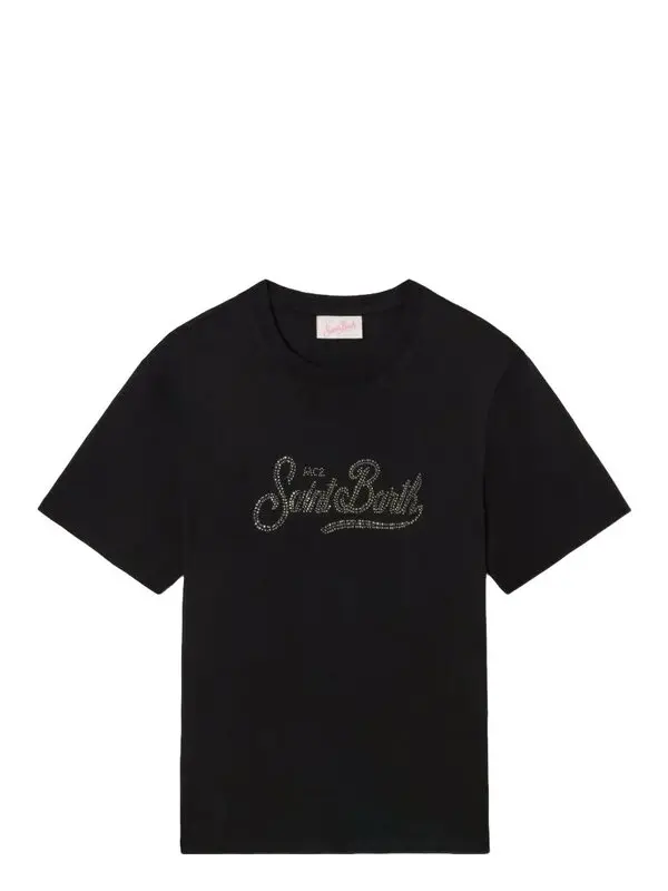 MC2 SAINT BARTH Emilie Rhinestone-embellished T-shirt - Black