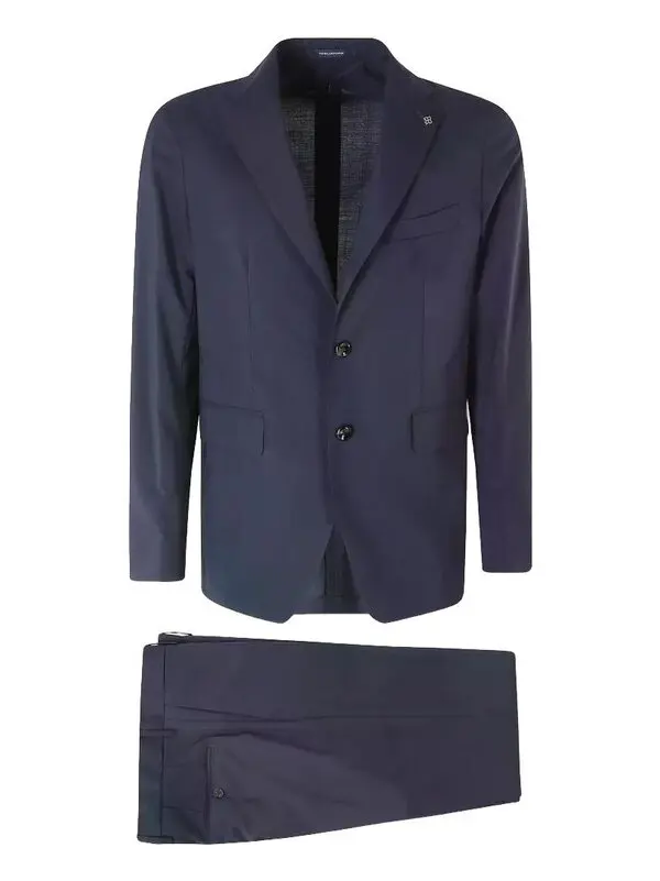 Tagliatore Single-breasted Notched-lapels Suit - Blue