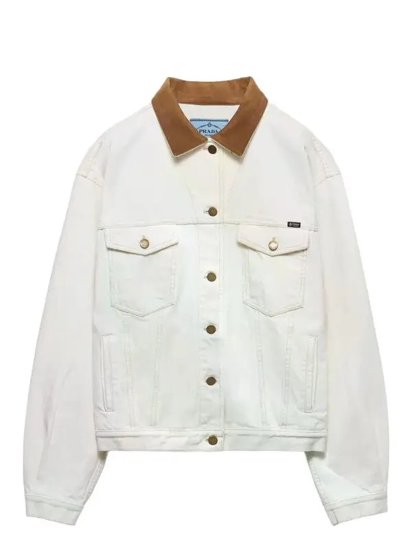 Prada Old Denim Blouson Jacket - White
