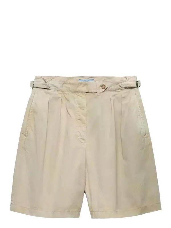Prada Garment-dyed Old Gabardine Bermuda Shorts - Neutrals