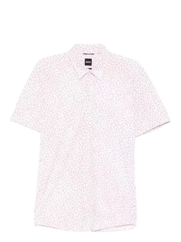 BOSS Floral-print Short-sleeve Shirt - White