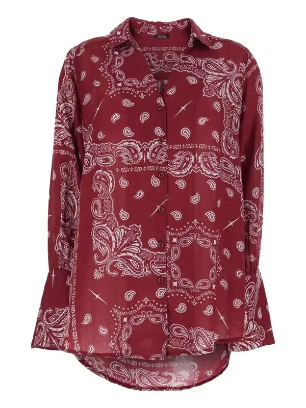 VENUJA Beach Oversized Shirt - Red