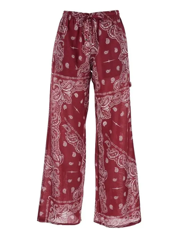 VENUJA Wide Leg Beach Trousers - Red
