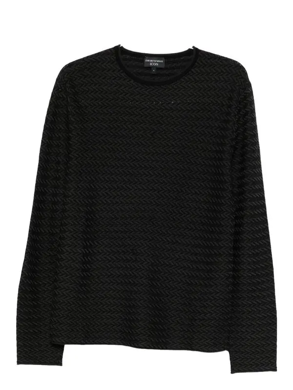 Emporio Armani Wool Crewneck Sweater - Black