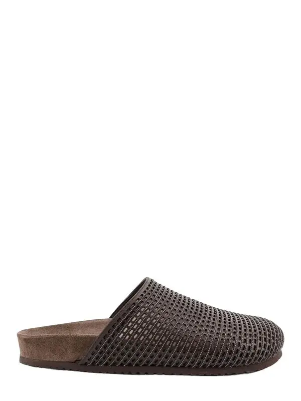 Brunello Cucinelli Leather Slippers - Brown