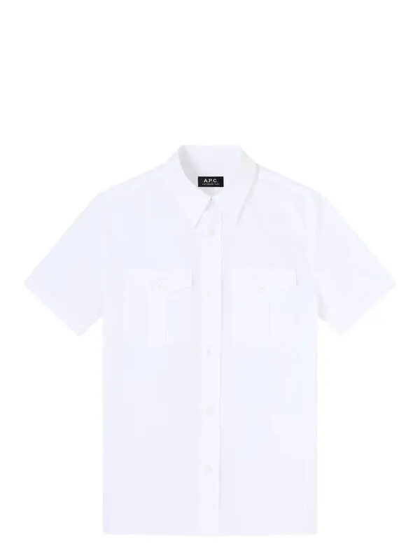 A.p.c. Milesa Short-sleeve Shirt With Pockets - White