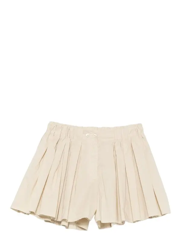 JUCCA Pleated Short Skirt - Beige
