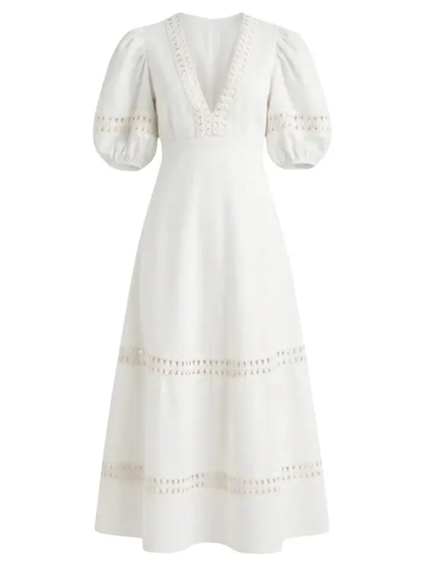 SCARLETT POPPIES Odessa Dress - White