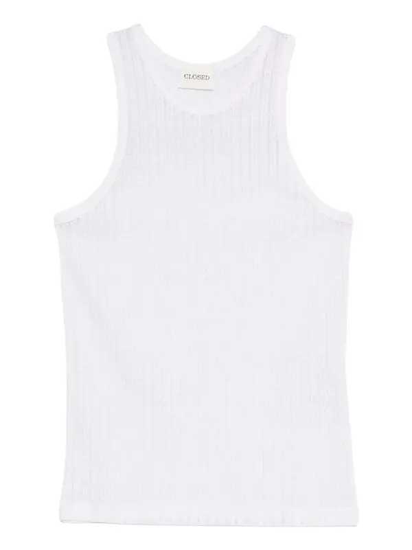 Closed Cotton Tank Top - White