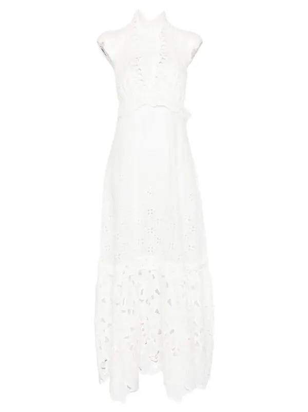Ermanno Scervino Lace Cotton Long Dress - White