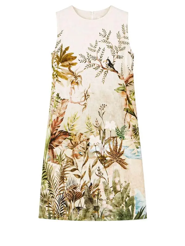YUMI Viscose Shift Dress - White
