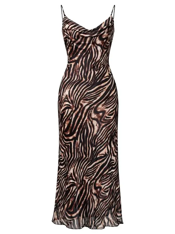 MAUI X LOLITA Nina Zebra Maxi Dress - Brown