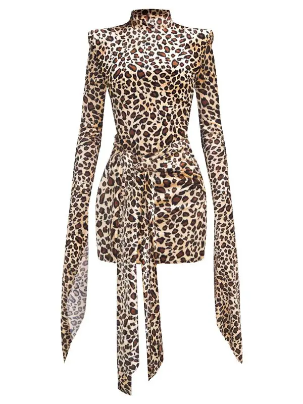 MAUI X LOLITA Miranda Animal Print Mini Dress - Brown