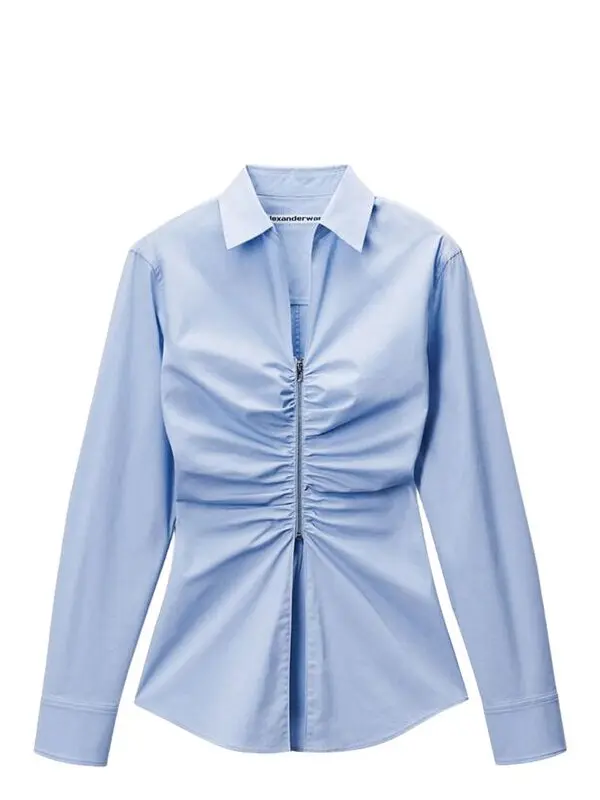 Alexander Wang Shirt With Gathered Bust - Blue