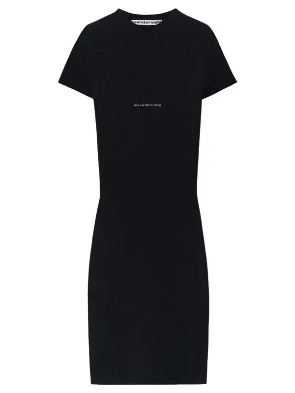 Alexander Wang Jacquard Logo Mini Dress - Black