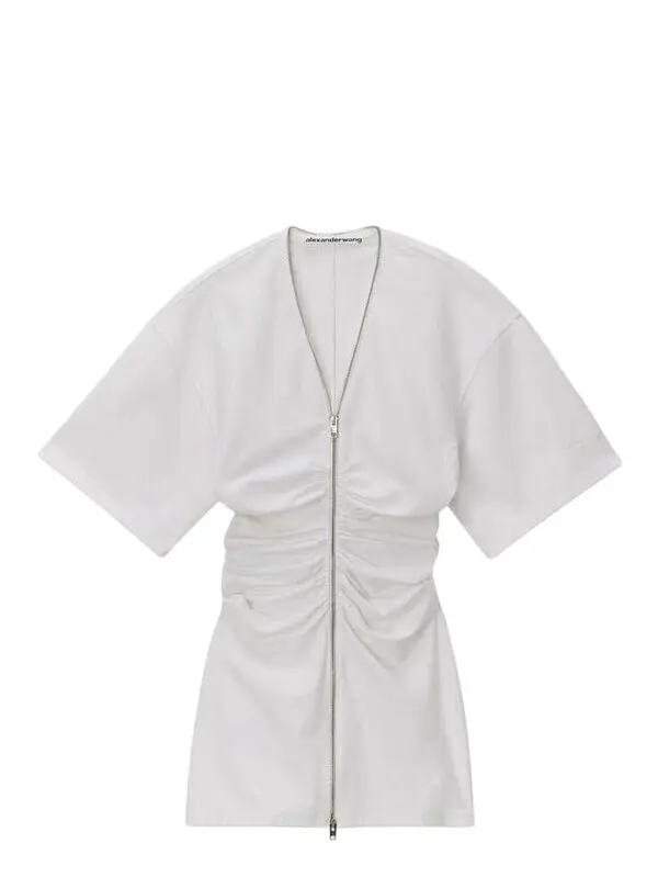 Alexander Wang Gathered T-shirt Mini Dress - White