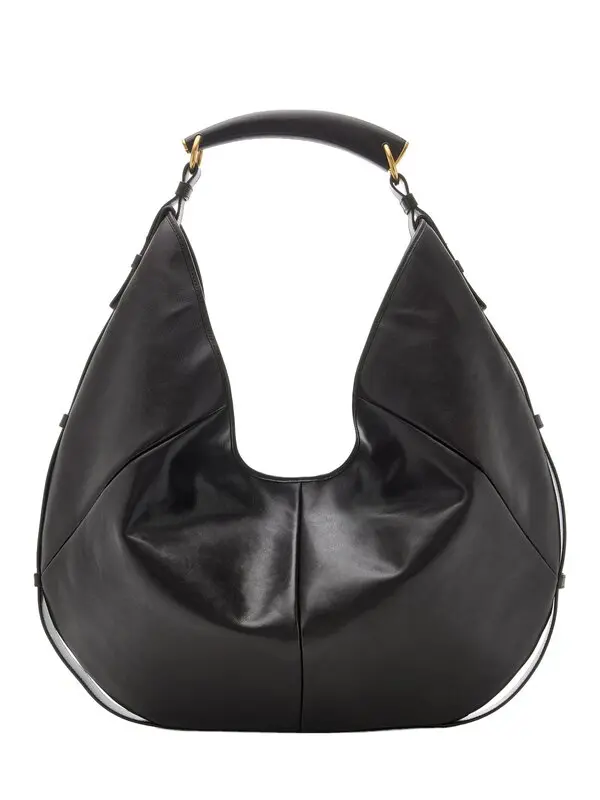 Saint Laurent Mombasa Large Leather Hobo Bag - Black