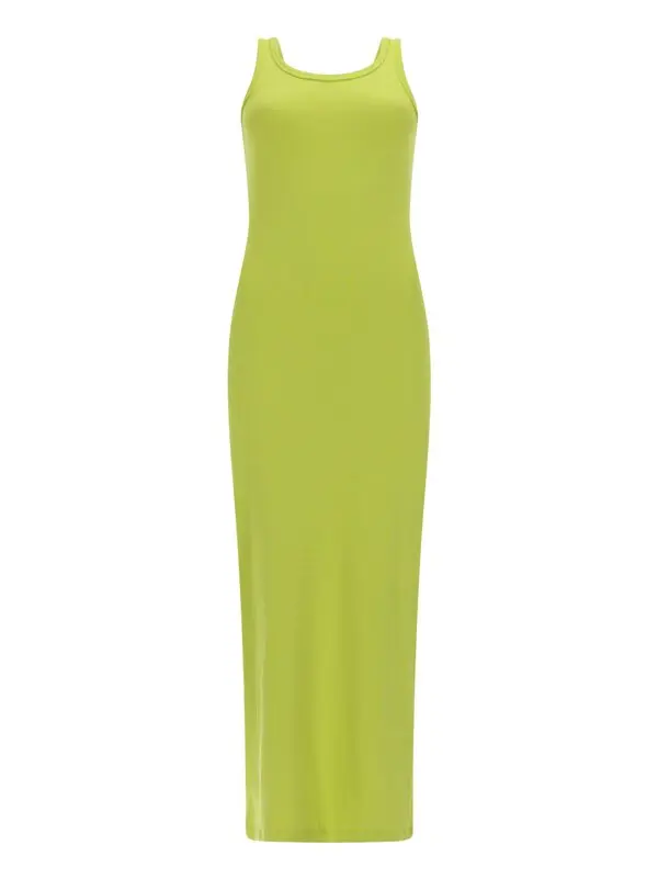MSGM Viscose Long Dress - Yellow