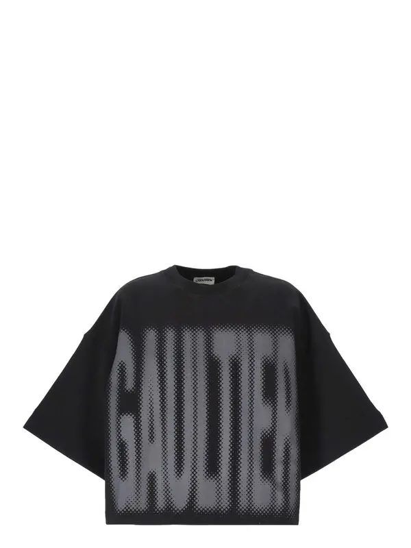 JEAN PAUL GAULTIER Logo Cropped T-shirt - Charcoal