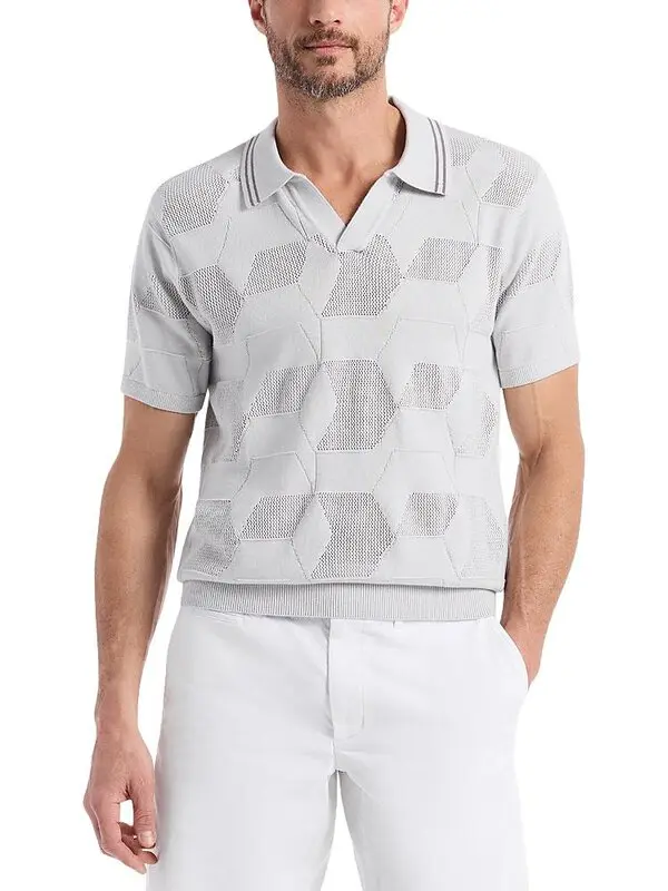 Robert Graham Marcross Relaxed Fit Polo Sweater - Light Grey