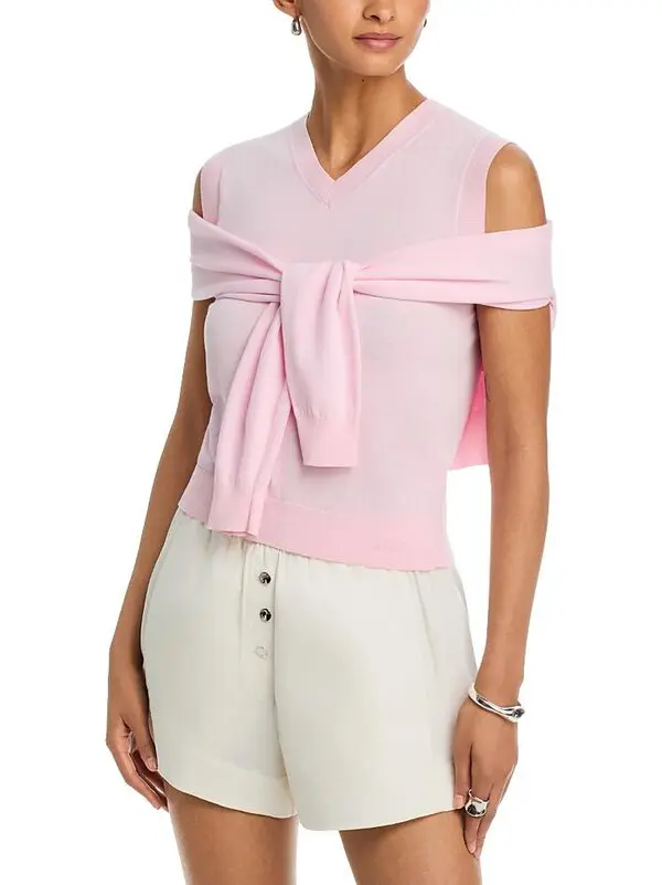 Alexander Wang Layered Look Cardigan And Tank Top - Light Pink