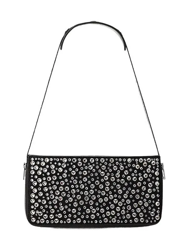 Alexander Wang Siren Embellished Leather Pouchette - Black/silver