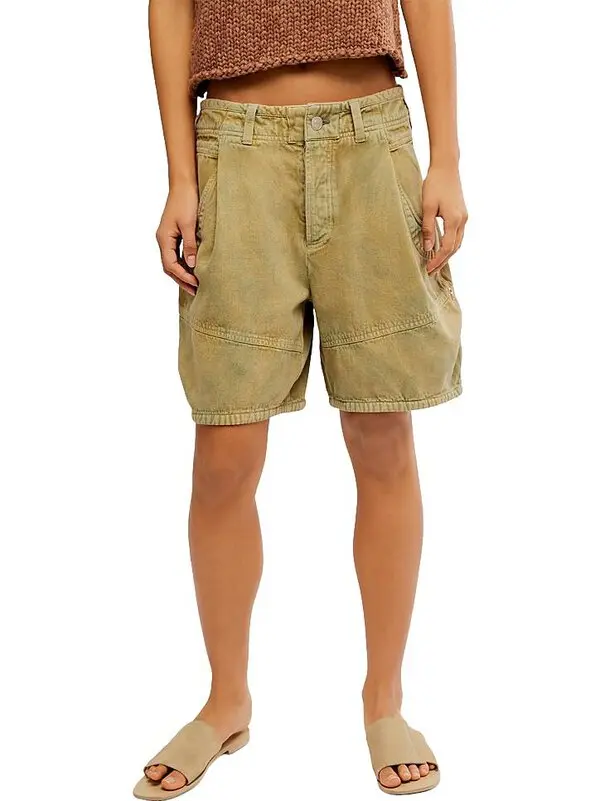 Free People Wild Rebel Bermuda Shorts - Outlaw Taupe