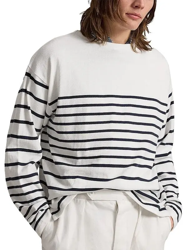 Polo Ralph Lauren Relaxed Fit Stripe Jersey Sweater - Navy Multi