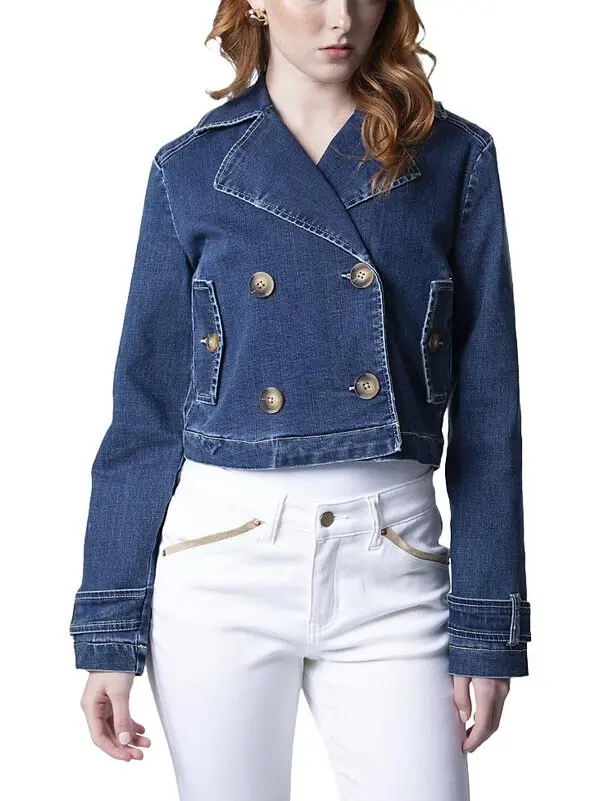 BLUE REVIVAL Lana Cropped Trench - Lisbon