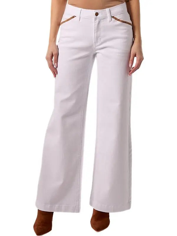 BLUE REVIVAL Sadie Mid Rise Wide Leg Jeans - White