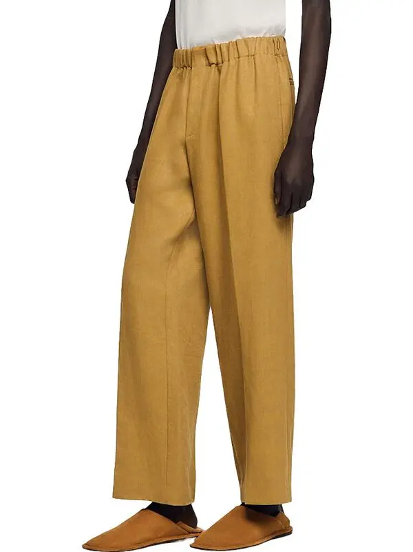 Sandro Alpha Wide Leg Elastic Trousers - Nut