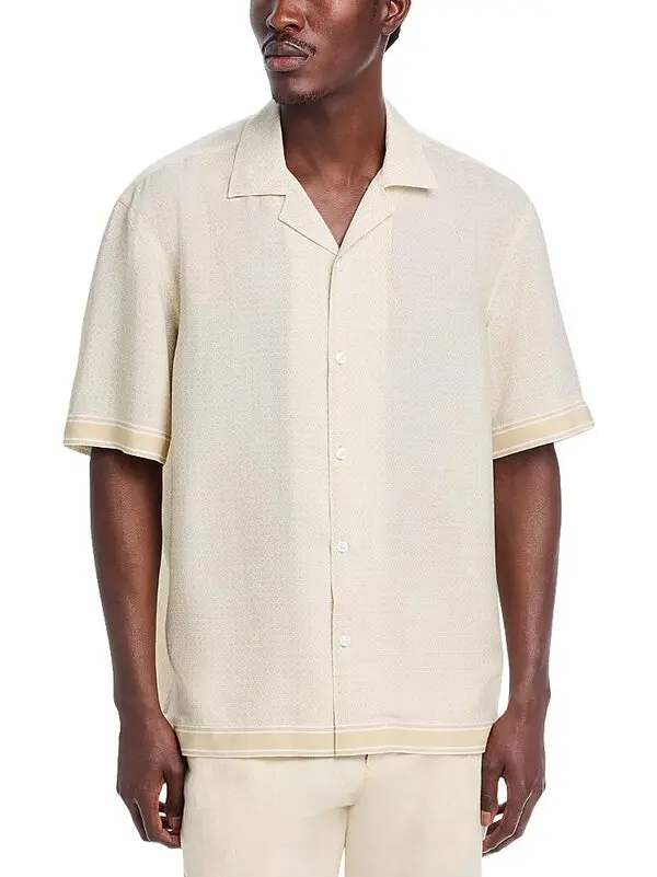 BOSS C-lars Camp Collar Casual Button Shirt - Open Beige