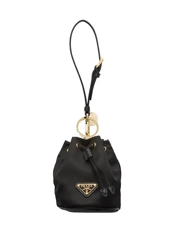 Prada Mini Icon Re-nylon Keychain Charm - Black