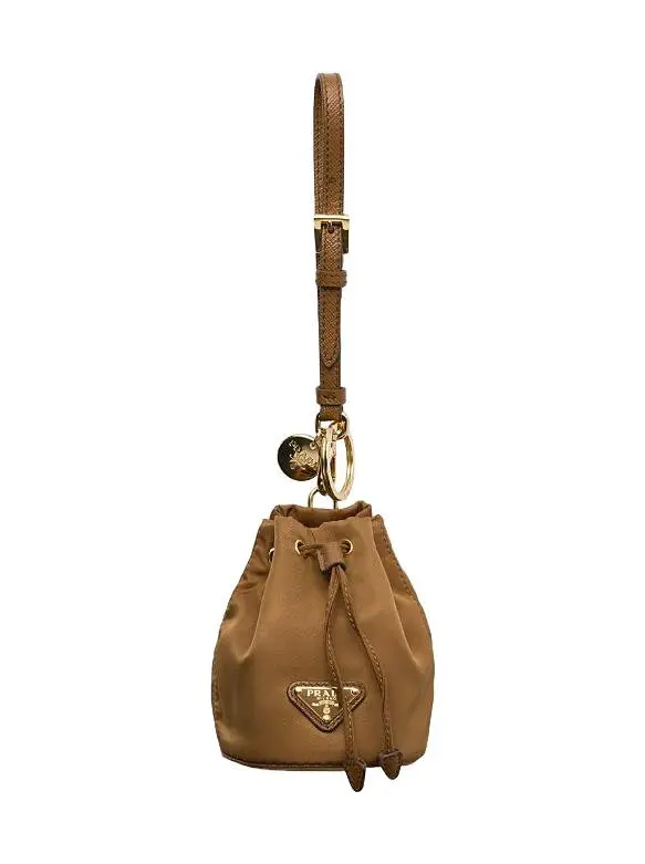 Prada Mini Icon Re-nylon Keychain Charm - Brown