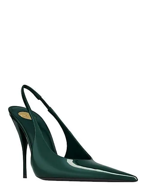 Saint Laurent Slingback Pumps - Forest Green