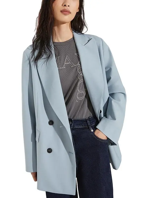 Max & Co. Wool-blend Double-breasted Blazer - Light Blue