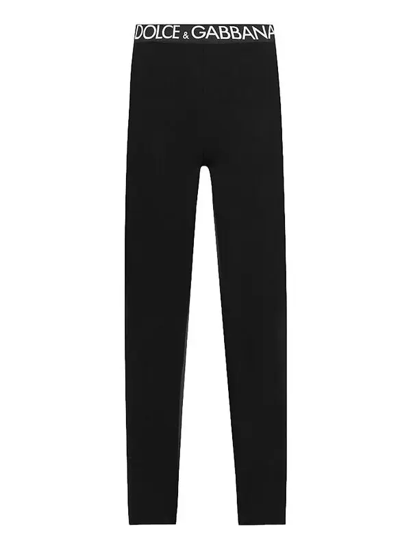 Dolce & Gabbana Logo Waistband Jersey Leggings - Black