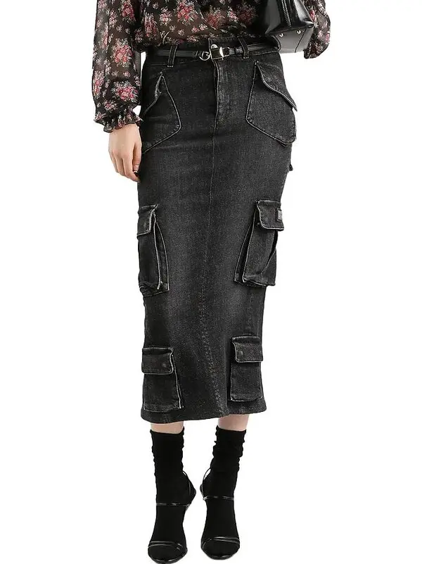 Dolce & Gabbana Cargo Denim Midi Skirt - Mix Color