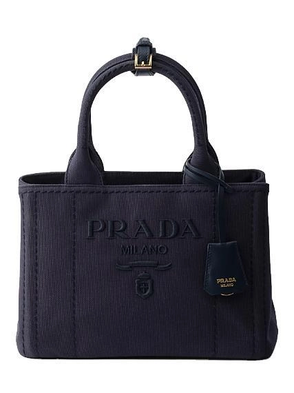 Prada Jardiniere Small Cotton Canvas Tote - Blue