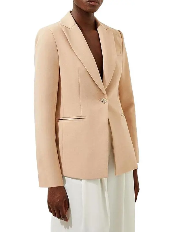 Karen Millen Tailored Single Breasted Blazer - Camel