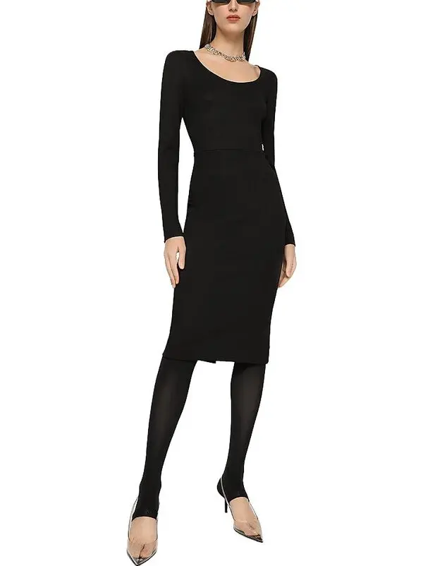 Dolce & Gabbana Milano Rib Midi Dress - Black