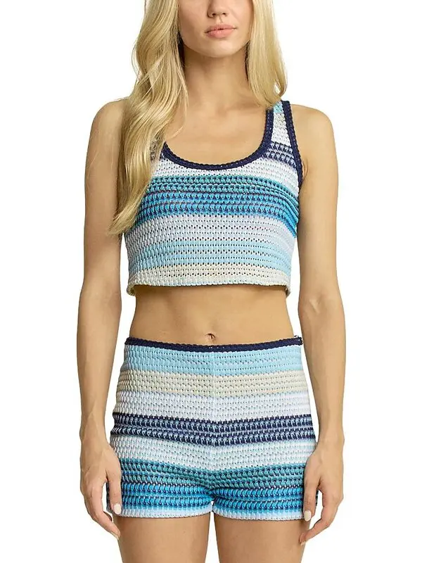 ELEVATOR DISCO Cassandra Crop Top - Blue Multi
