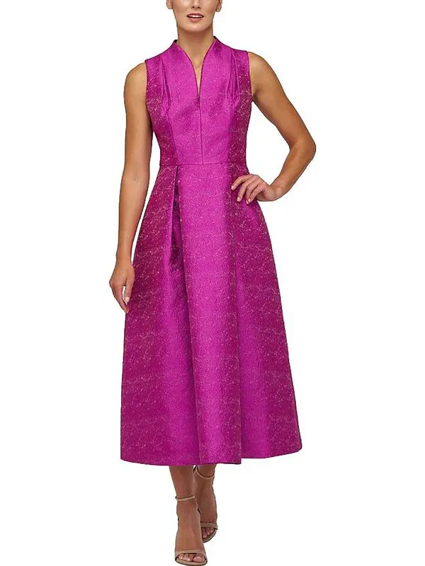 KAY UNGER Allegra Tea Length Dress - Cerise