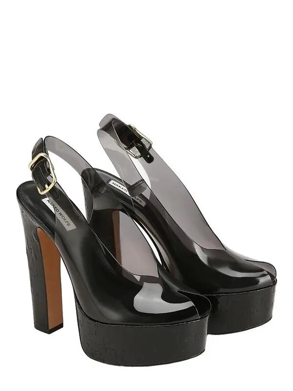 NAKED WOLFE Rare Clog Heel Pumps - Black