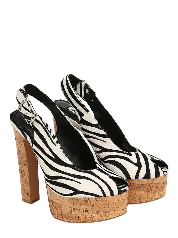 NAKED WOLFE Rare Clog Heel Pumps - Zebra