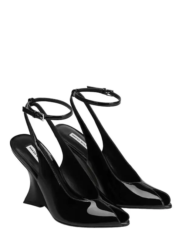 NAKED WOLFE Ronnie Wedge Heels - Black
